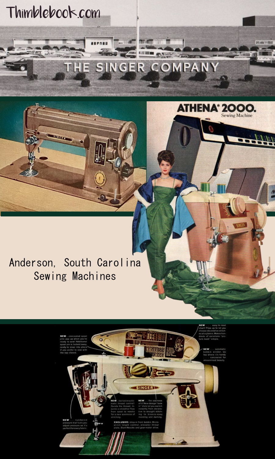 Singer Manufacturing Company History Anderson, South Carolina - Thimble ...