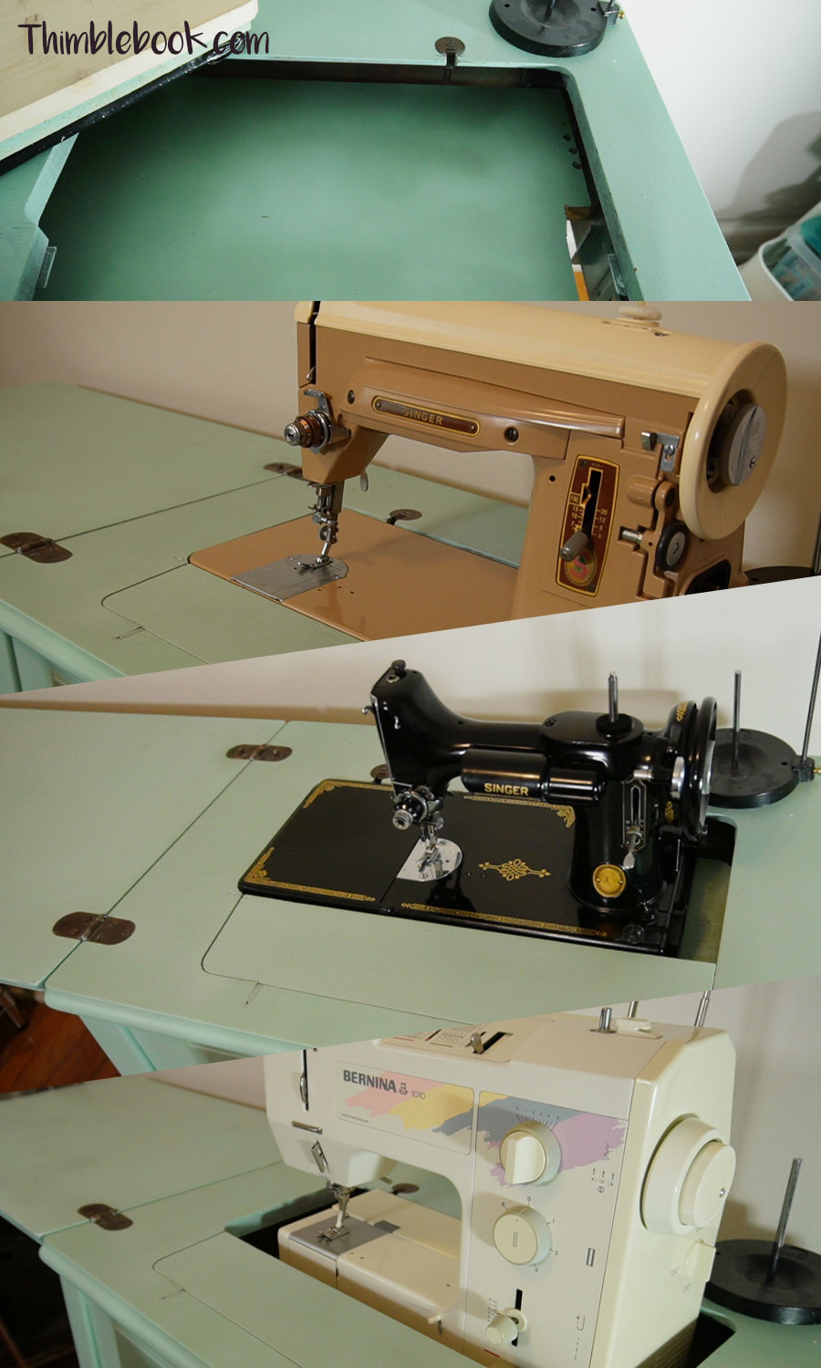 How To Put A New Sewing Machine In Old Cabinet - Thimble Book Thimble Book